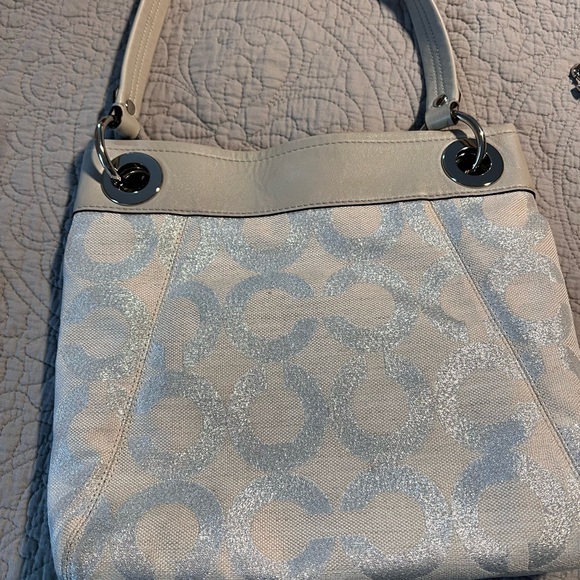 Coach | Bags | Coach Linen Shimmer Hobo Bag Handbag | Poshmark